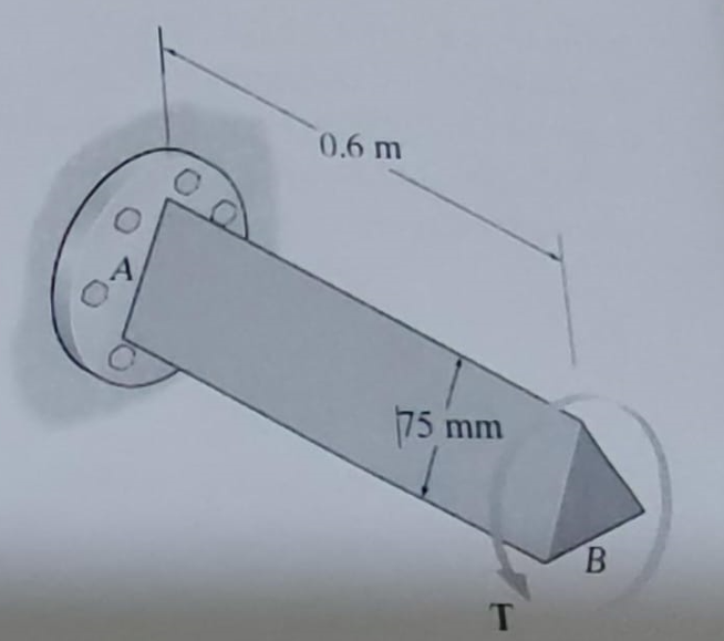 Solved End B of the equilateral triangular cross-section | Chegg.com