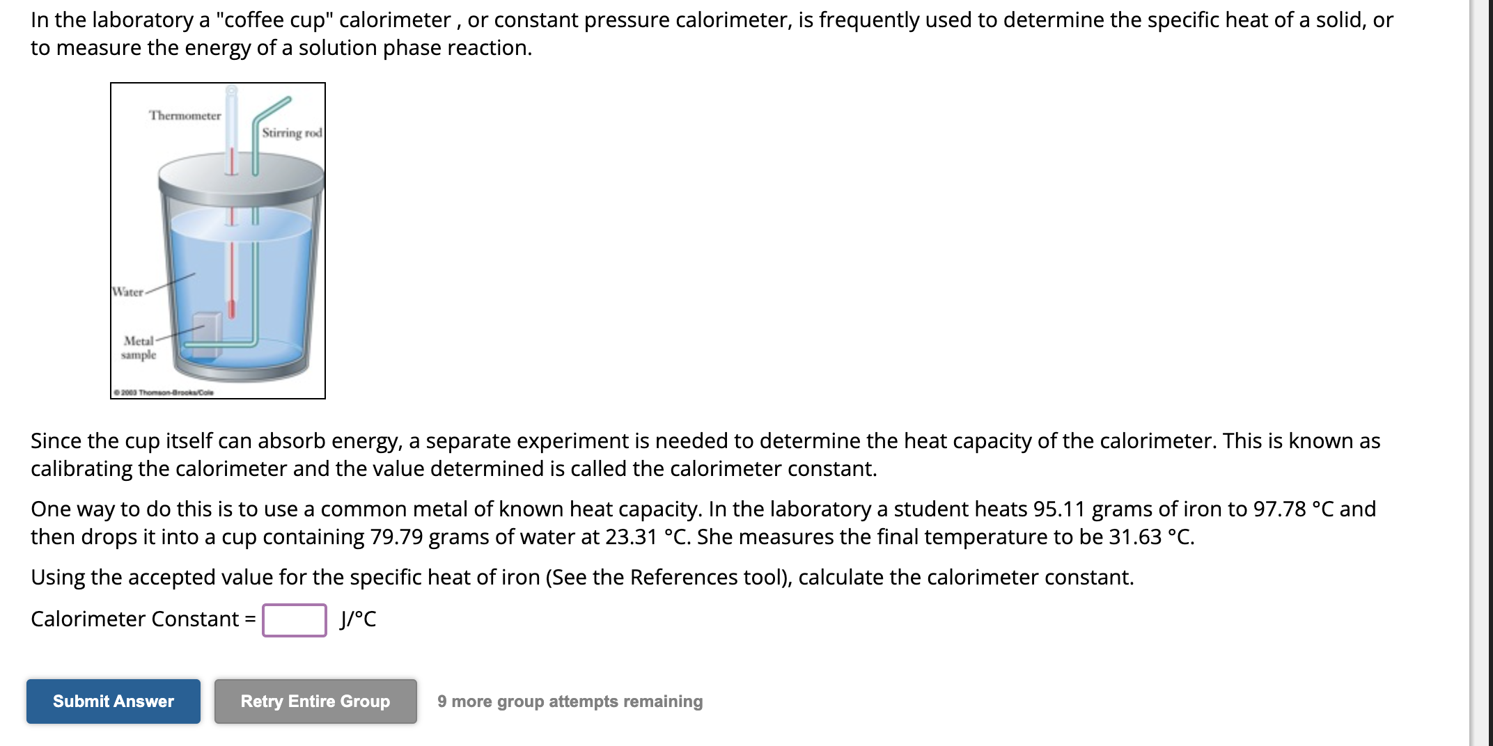Solved In the laboratory a "coffee cup" calorimeter, or | Chegg.com