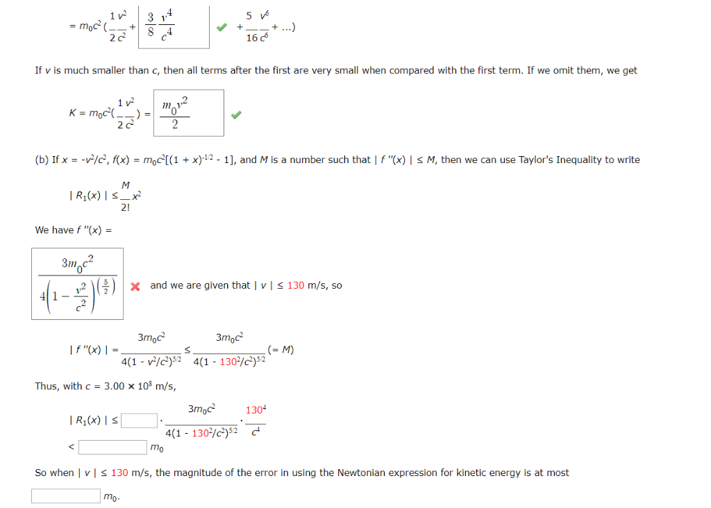 Solved EXAMPLE 3 In Einstein's theory of special relativity | Chegg.com