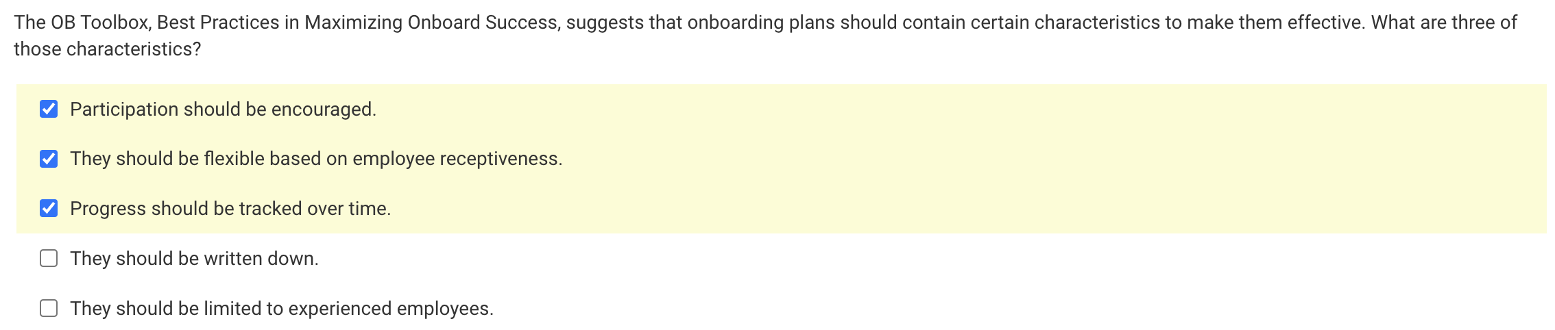 Solved The OB Toolbox, Best Practices in Maximizing Onboard | Chegg.com