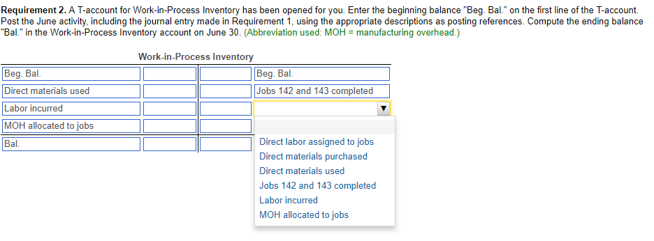 Solved Requirement 2. A T-account for Work-in-Process | Chegg.com