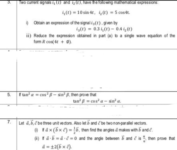 Solved i,(t)s10sin 4e, i2 (t)# 5 cos4t. Obtain an expression | Chegg.com