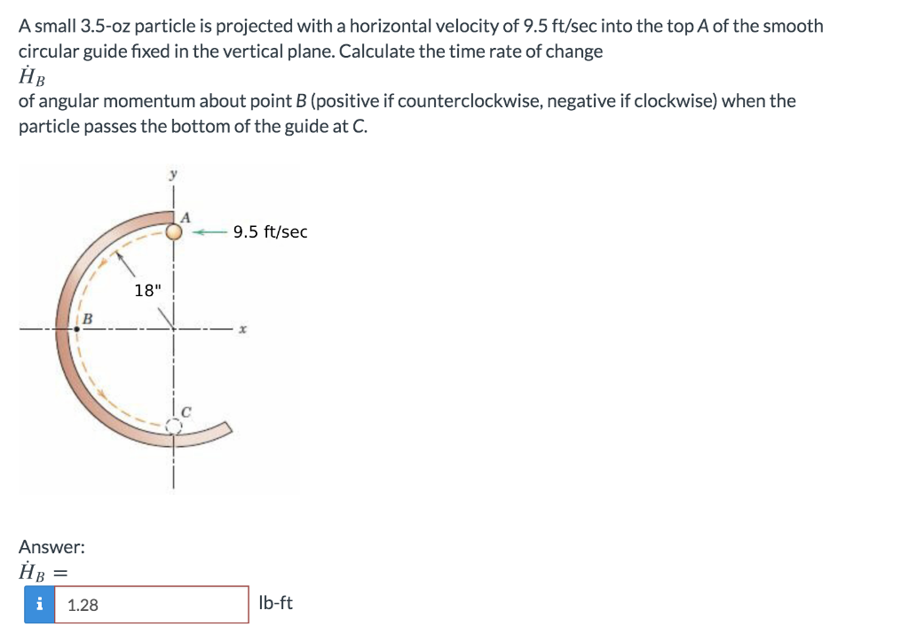 Solved A small 3.5-oz particle is projected with a | Chegg.com
