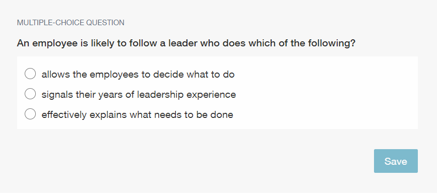Solved MULTIPLE-CHOICE QUESTIONAn employee is likely to | Chegg.com