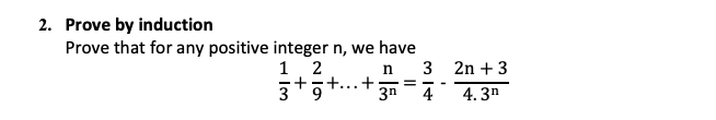 Solved 2. Prove by induction Prove that for any positive | Chegg.com