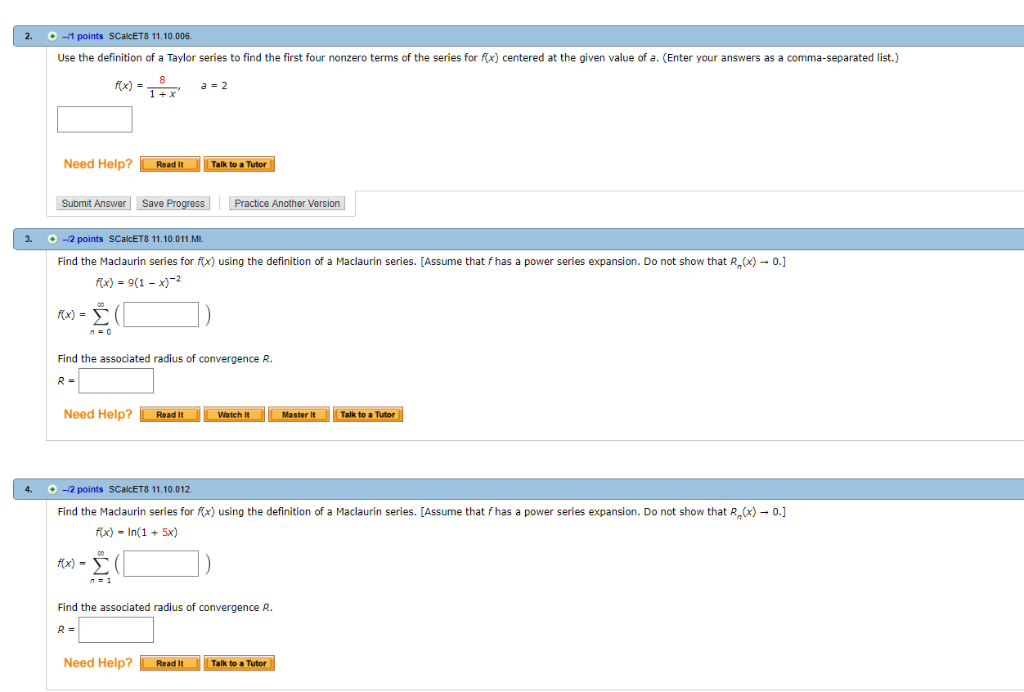 Solved 2. -1 points SCalcET8 11.10.006 Use the definition of | Chegg.com