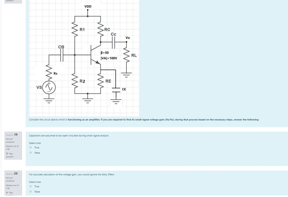 Solved VDD RC B=50 IVAL=100V I fin Consider the circuit | Chegg.com