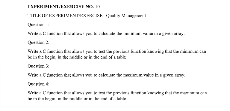 Solved EXPERIMENT/EXERCISE NO. 10 TITLE OF | Chegg.com