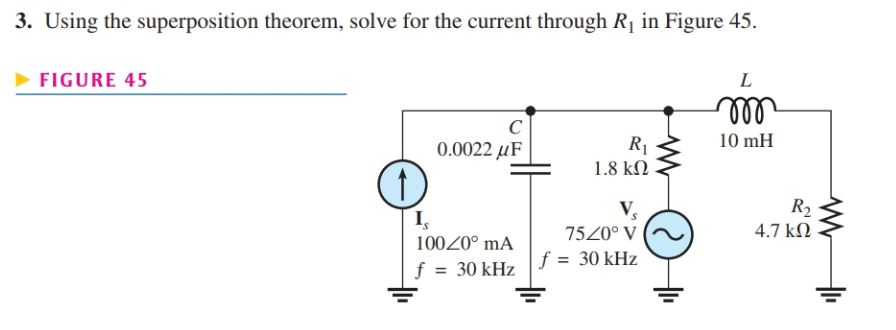 Solved 3. Using the superposition theorem, solve for the | Chegg.com