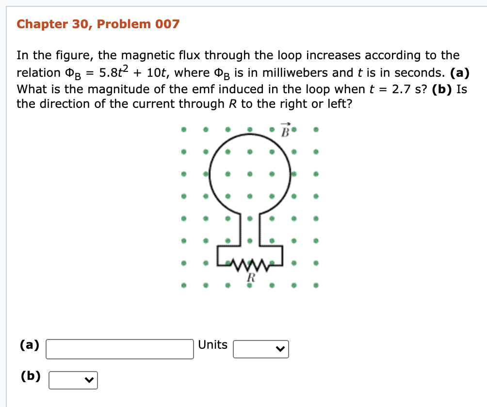 Solved In the figure, the magnetic flux through the loop | Chegg.com