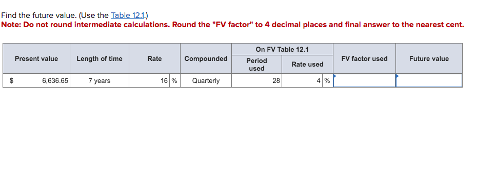 Solved Complete the following using present value. (Use the | Chegg.com