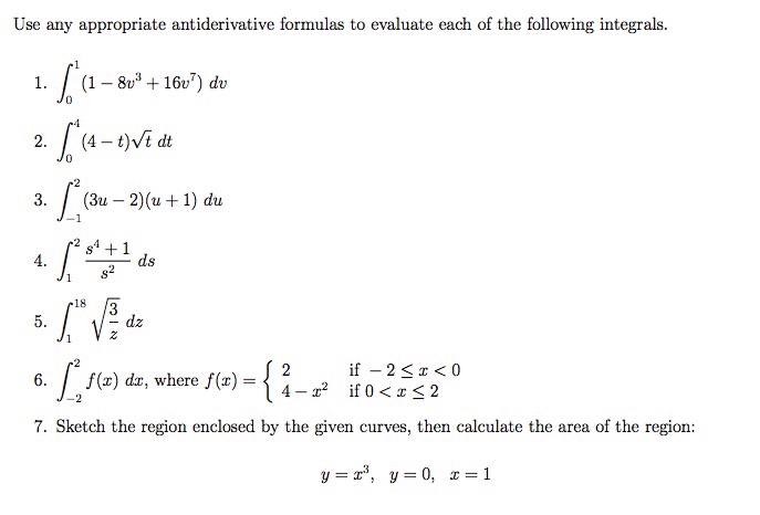 Solved Use any appropriate antiderivative formulas to | Chegg.com