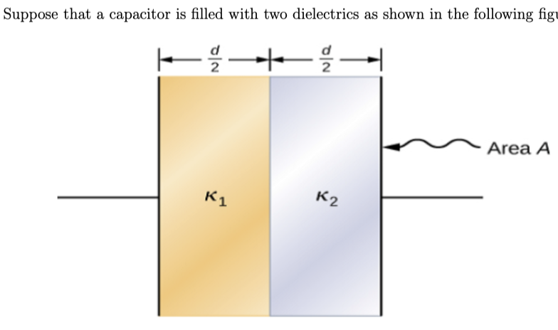 Solved When two dielectric materials fill a capacitor in | Chegg.com