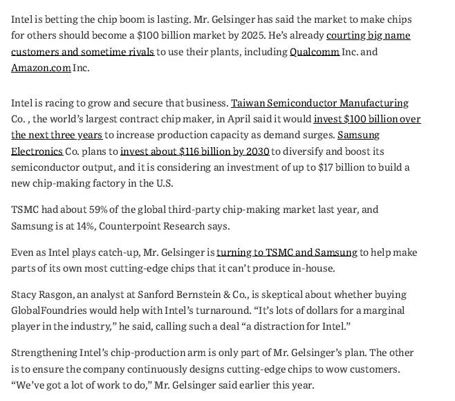 Solved Intel CEO's Chip-Building Plan Has a $50 Billion-Plus | Chegg.com