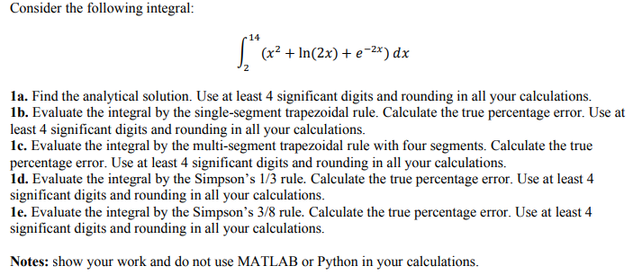 Solved Consider the following integral: | Chegg.com