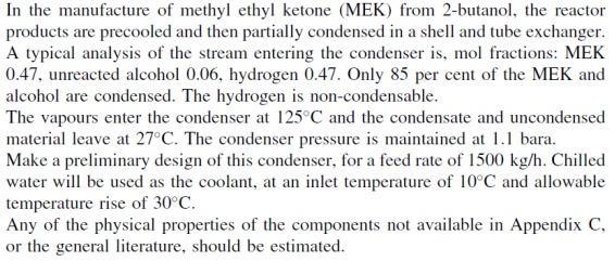 Solved In the manufacture of methyl ethyl ketone (MEK) from | Chegg.com