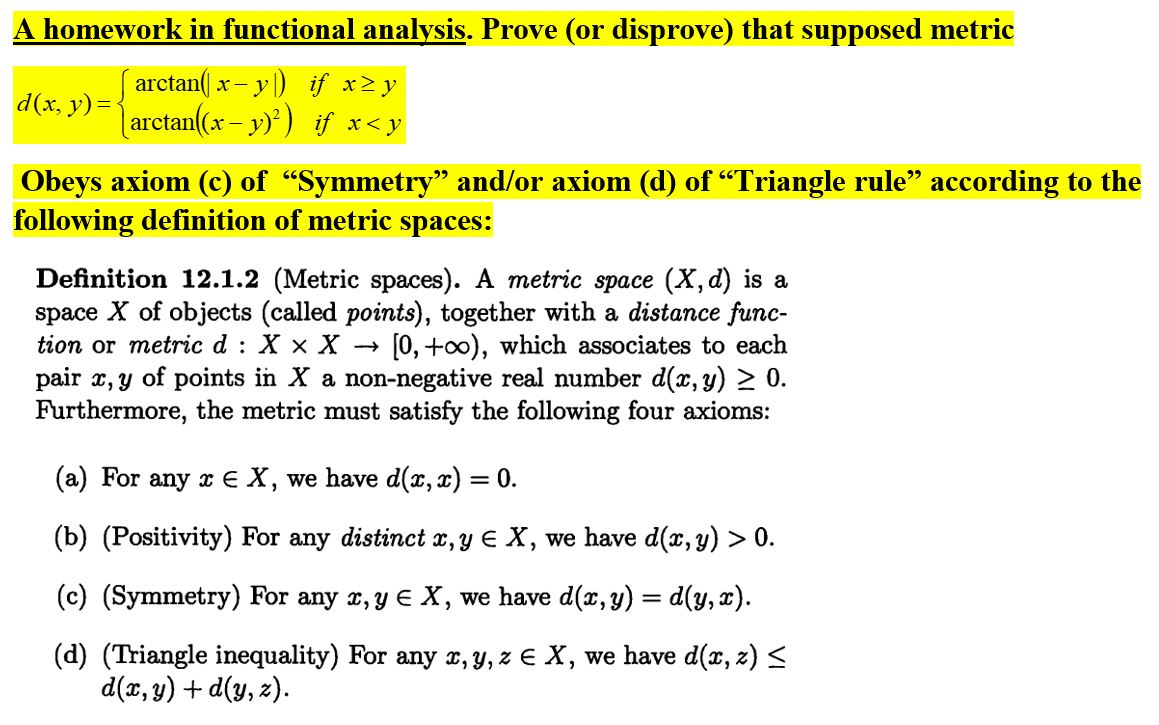 Solved A homework in functional analysis. Prove (or | Chegg.com