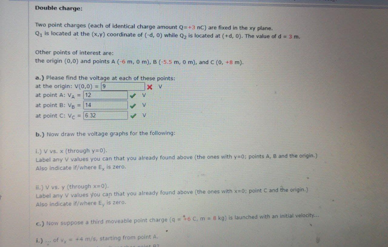 Solved Double charge: Two point charges (each of identical | Chegg.com