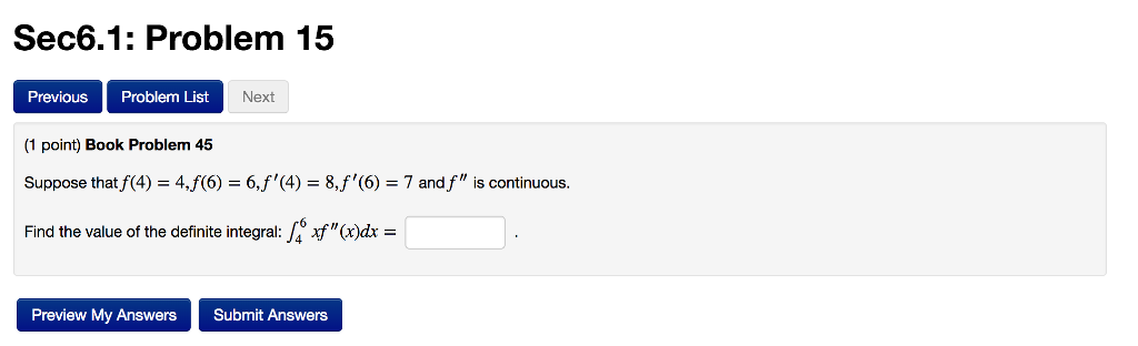 Solved Sec6.1: Problem 15 Previous Problem List Next 1 | Chegg.com