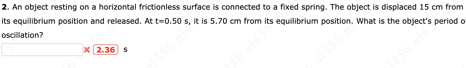 Solved 2. An object resting on a horizontal frictionless | Chegg.com