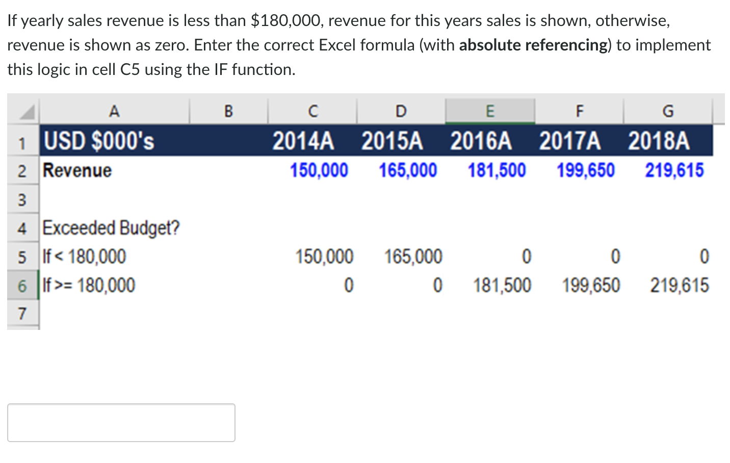 Solved If yearly sales revenue is less than $180,000, | Chegg.com