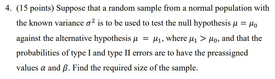 Solved (15 points) Suppose that a random sample from a | Chegg.com