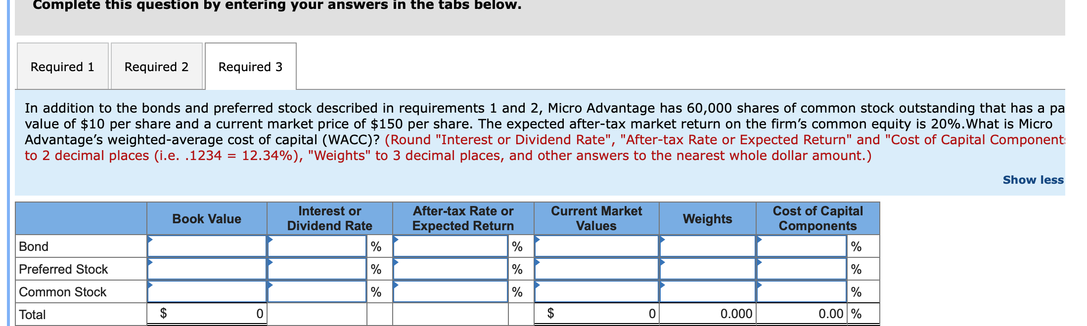 Solved Below is information regarding the capital structure | Chegg.com