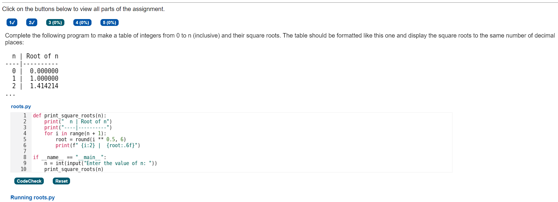 Solved places:\table[[n,Root of n | Chegg.com
