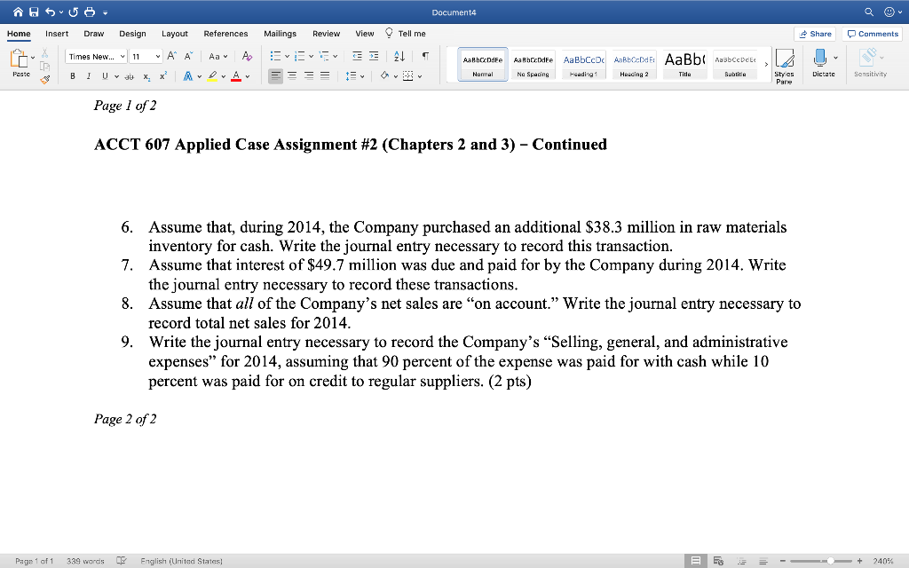 Solved ASU- Documents Home Insert Draw Design Layout | Chegg.com