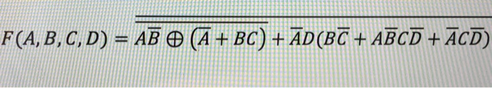 Solved F (A,B,C,D) = AB (A + BC) + AD (BC + ABCD + ACD) | Chegg.com