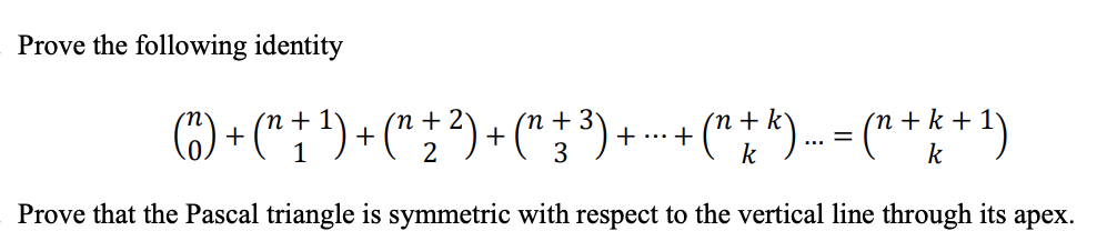 Solved Prove the following identity | Chegg.com