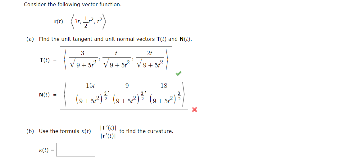Solved Consider the following vector function. | Chegg.com