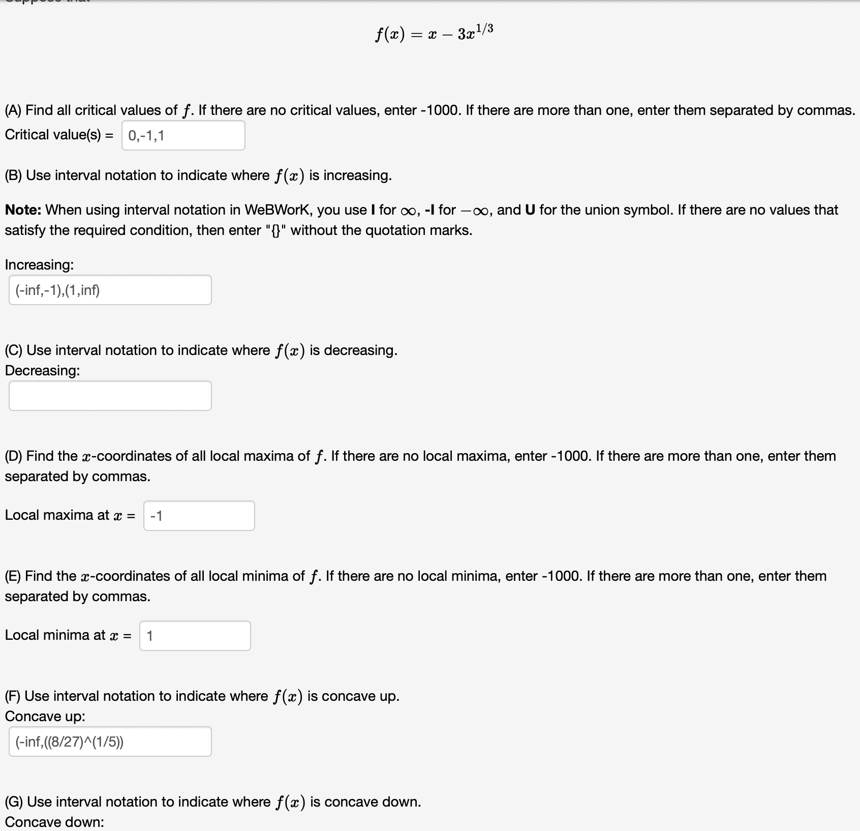 Solved f(x)=x−3x1/3 (A) Find all critical values of f. If | Chegg.com