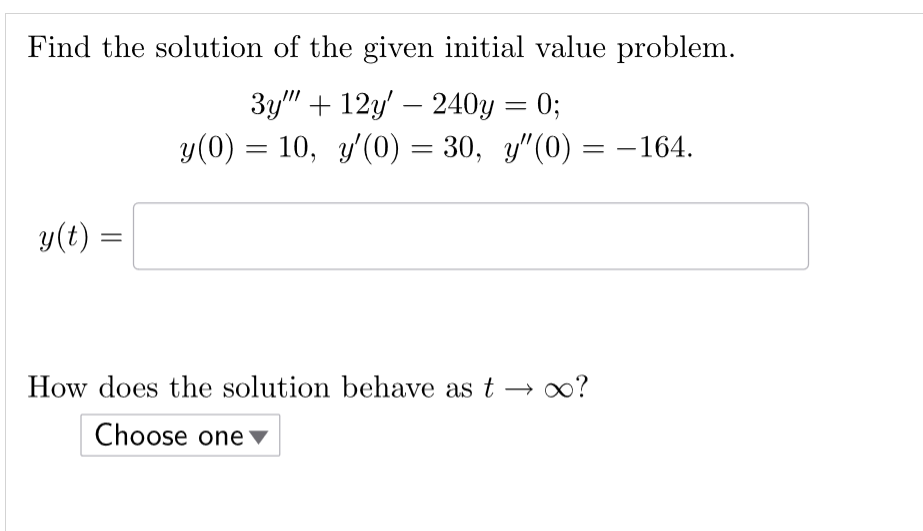 Solved Find the solution of ﻿the given initial value | Chegg.com