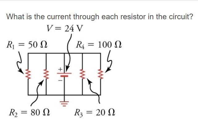 Solved What is the current through each resistor in the | Chegg.com