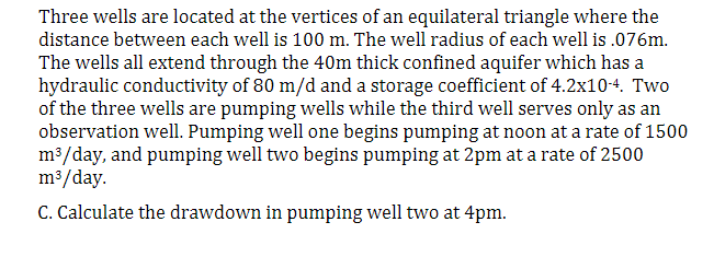 Solved Three wells are located at the vertices of an | Chegg.com