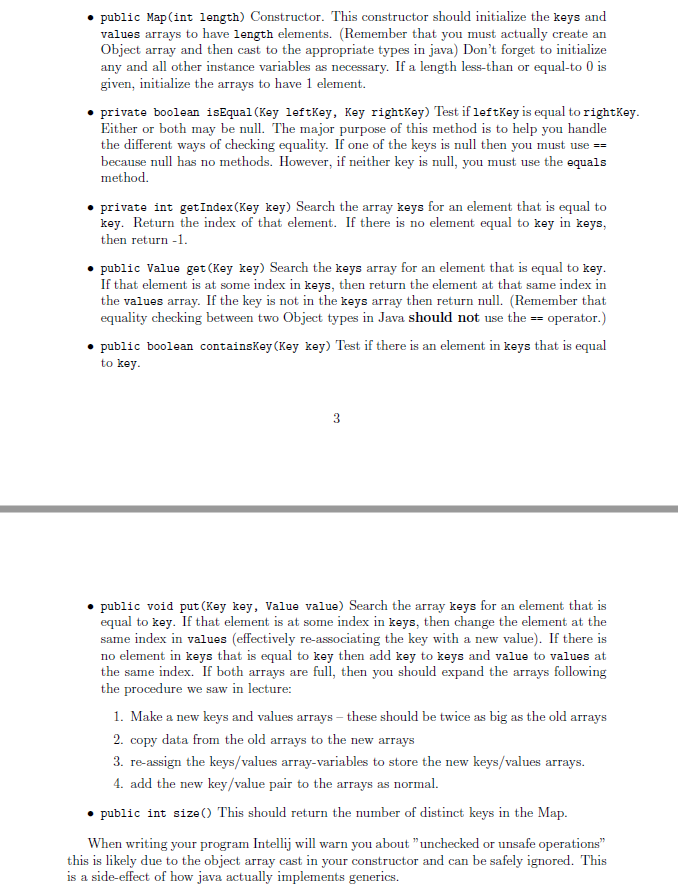 Solved You must write a Java class called Map. To simplify | Chegg.com