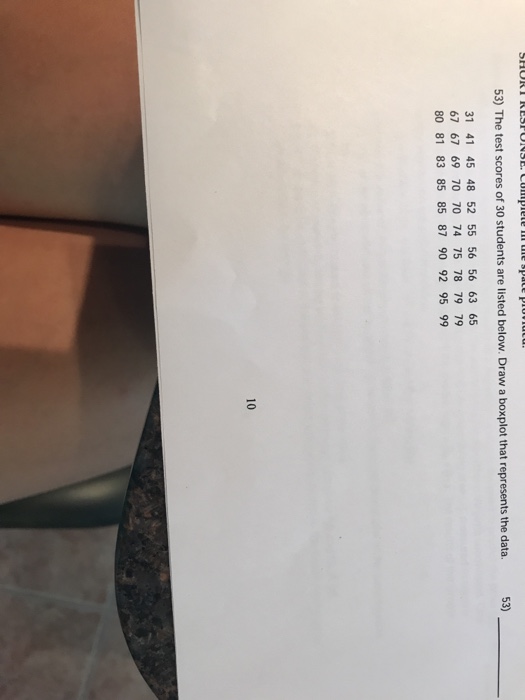 Solved 53) The test scores of 30 students are listed below. | Chegg.com