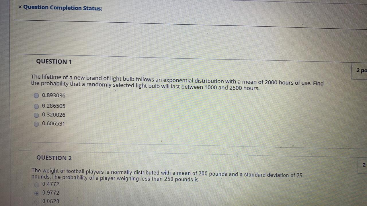 Solved Question Completion Status: QUESTION 1 2 pc The | Chegg.com