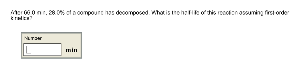 Solved After 66.0 min, 28.0% of a compound has decomposed. | Chegg.com