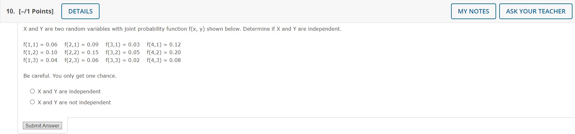 Solved f(1,1)=0.06f(1,2)=0.10f(1,3)=0.04f(2,1)=0.09f(2,2)=0. | Chegg.com