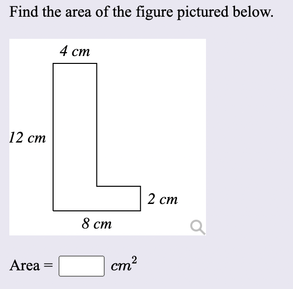 Solved Find the area of the figure pictured below. Area | Chegg.com