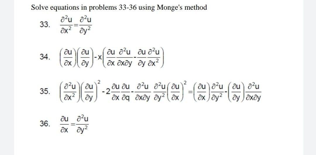 Solved Solve equations in problems 33-36 using Monge's | Chegg.com