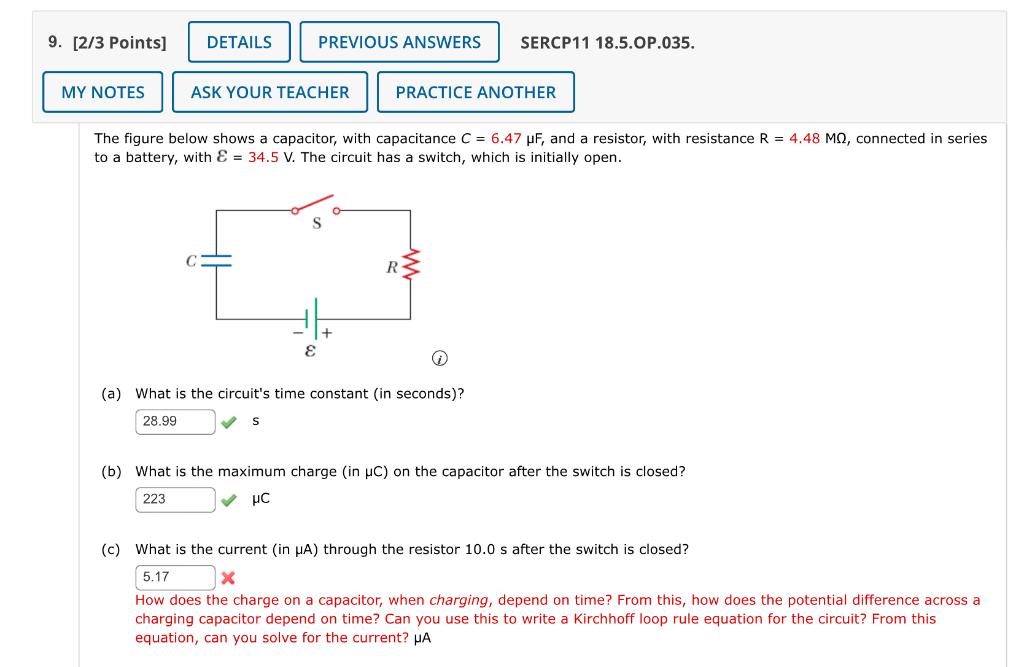 Solved 9. [2/3 Points] DETAILS PREVIOUS ANSWERS SERCP11 | Chegg.com