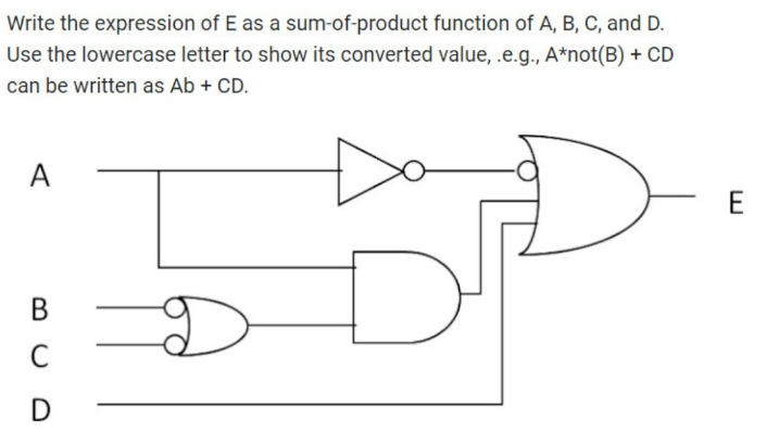Solved Write the expression of E as a sum-of-product | Chegg.com