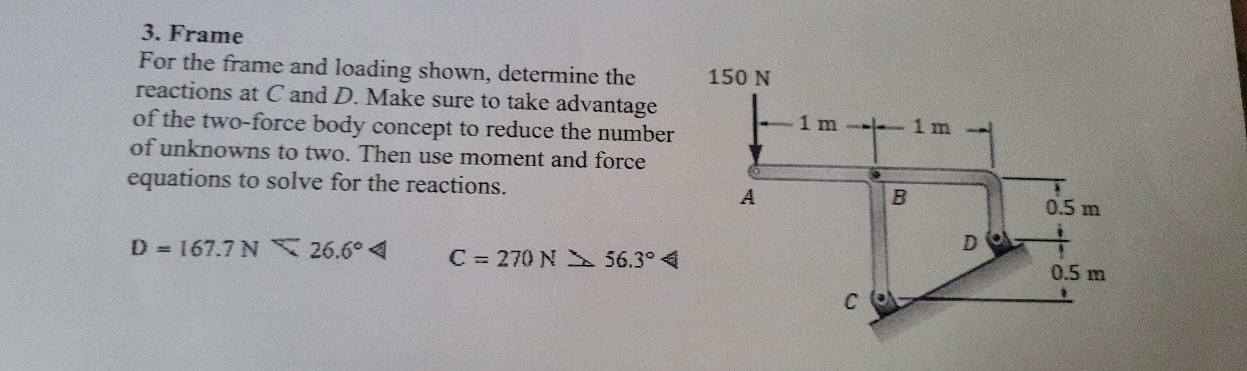 Solved 3. Frame For the frame and loading shown, determine | Chegg.com