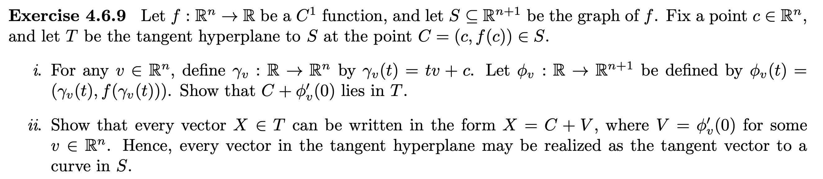 Solved Exercise 4.6.9 Let f:Rn→R be a C1 function, and let | Chegg.com