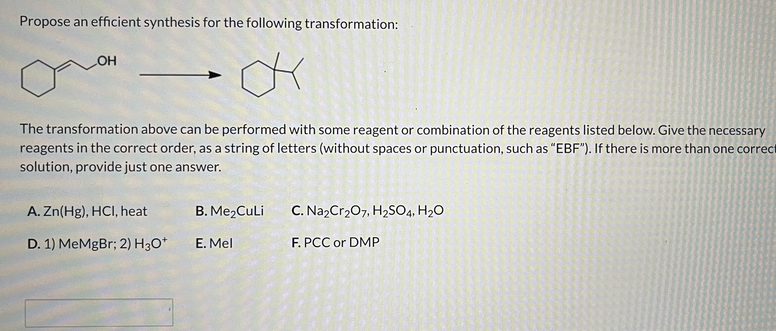 Solved Propose an efficient synthesis for the following | Chegg.com