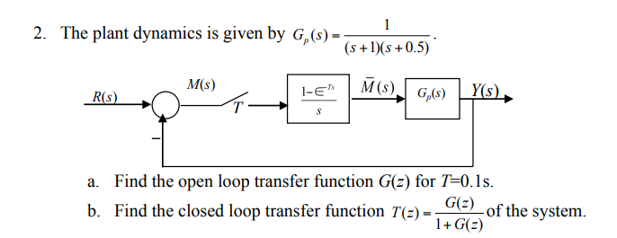 Solved The plant dynamics is ﻿given | Chegg.com