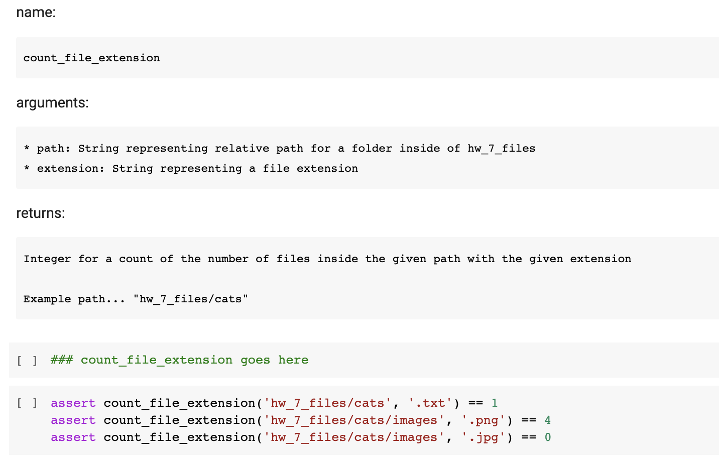name: count file extension arguments: * path: String | Chegg.com
